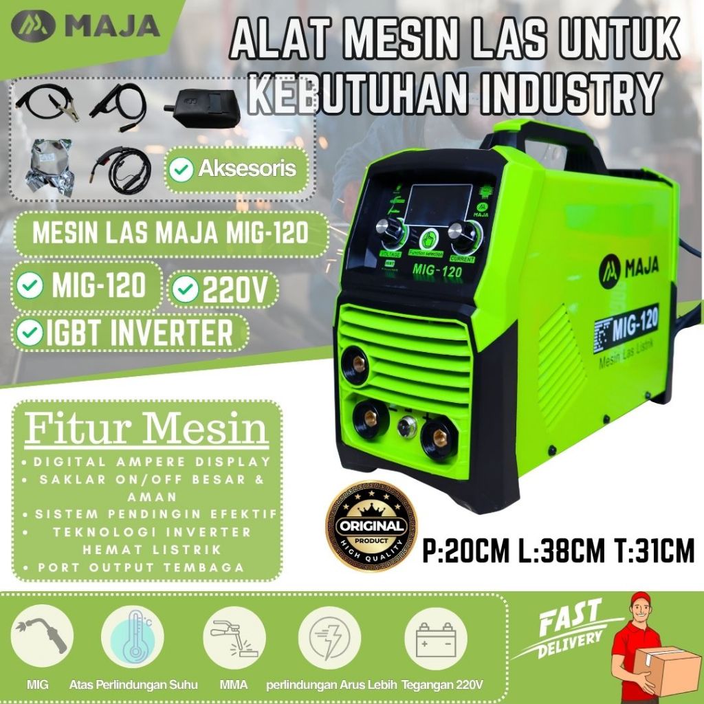 Jual Maja Mesin Las MIG 120 Inverter Mesin las Mesin trafo las Mesin ...