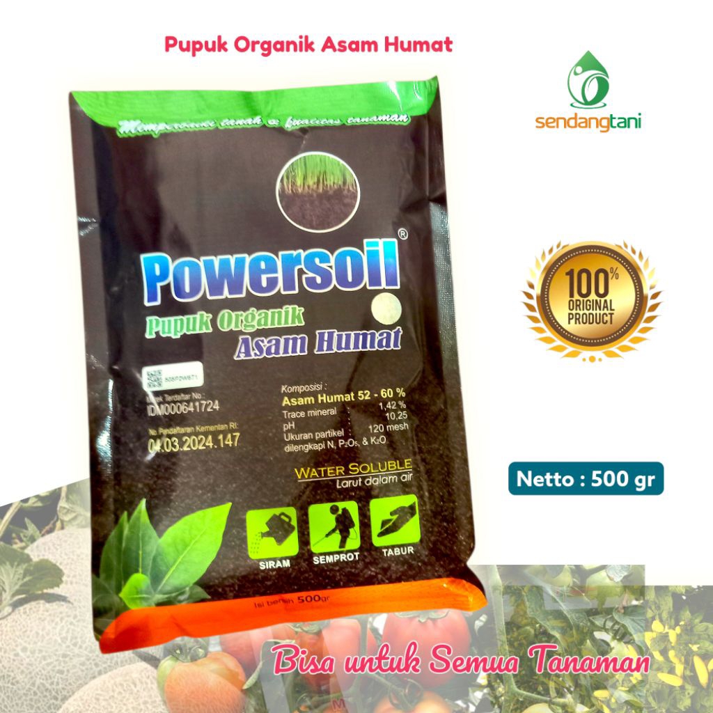 Jual Pupuk Organik Asam Humat POWERSOIL 500 gr dan 1 kg Nutrisi ...
