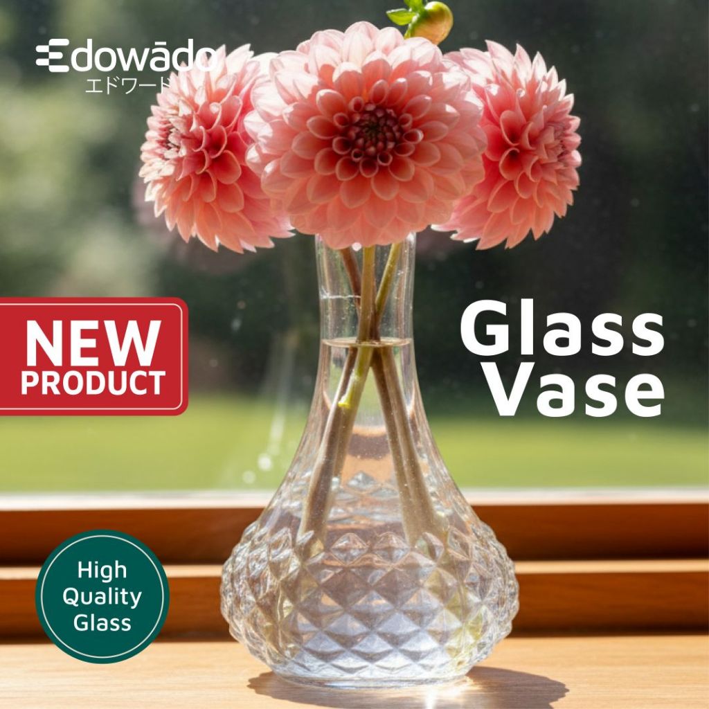 Jual Home Decor Glass Vase Vas Bunga Bening Kaca Cantik 21 cm | Shopee ...