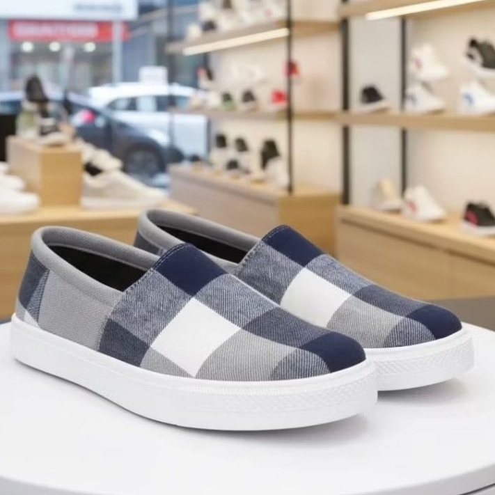Jual Sepatu Pria Sneakers Slip On Ferdinand Shoes Flanel Casual Santai ...