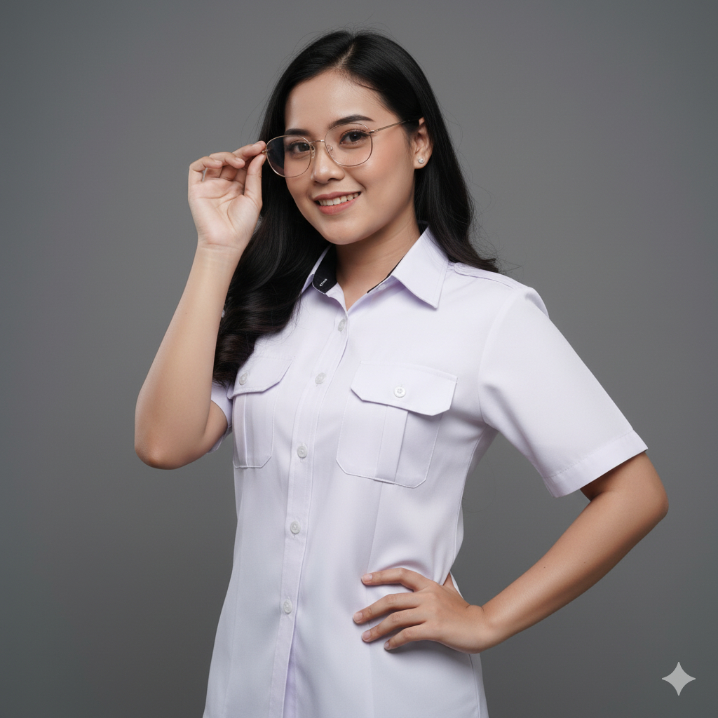 Jual Baju Dinas Putih Wanita Lengan Pendek Seragam PNS Putih Wanita ...