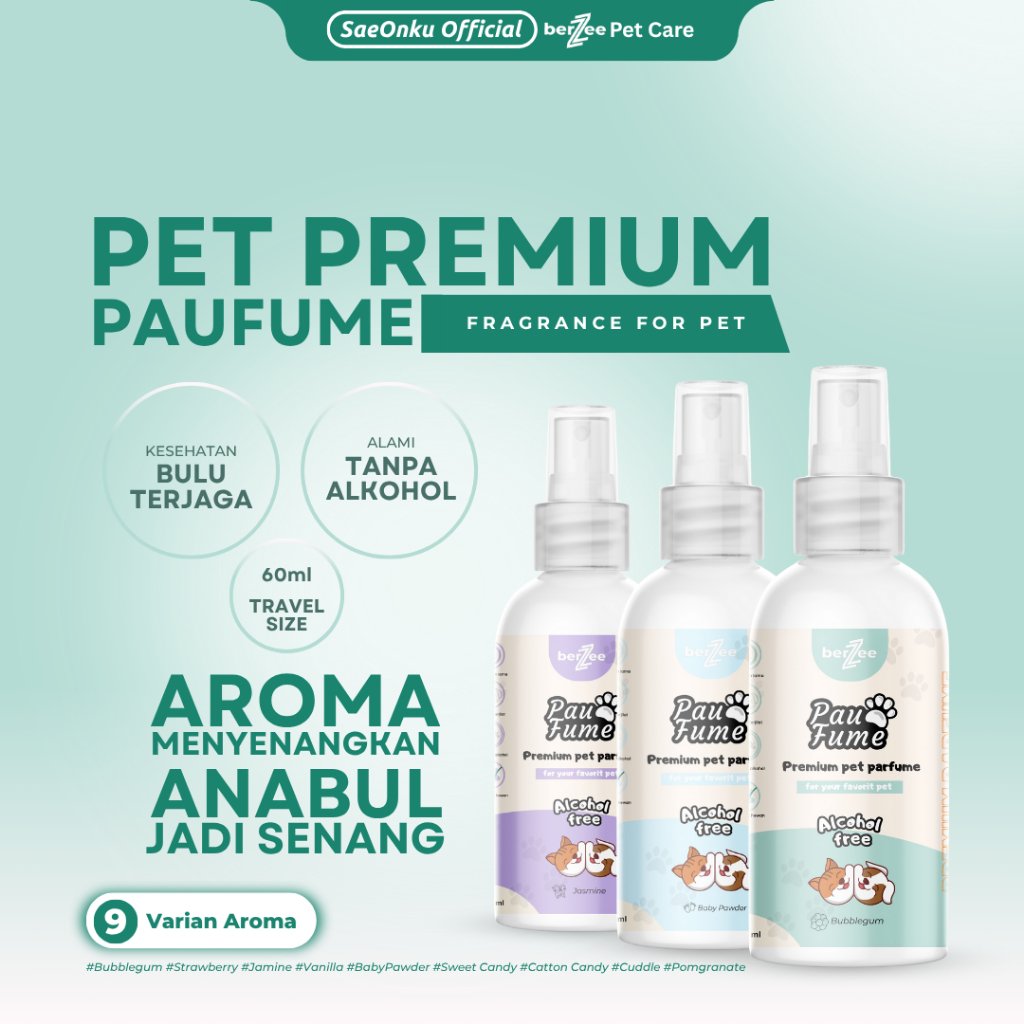 Jual BerZee Pet Premium PAUFUME & Pelembut Bulu Kucing Anjing Parfume ...