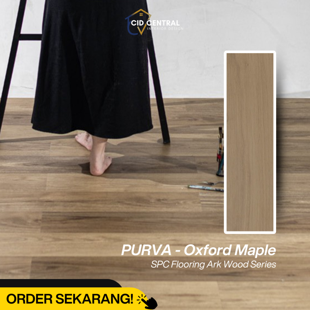 Jual Lantai SPC Purva Motif Kayu Tebal 5mm + 1mm HDPE / SPC Flooring Ark Wood 6mm / PURVA ...