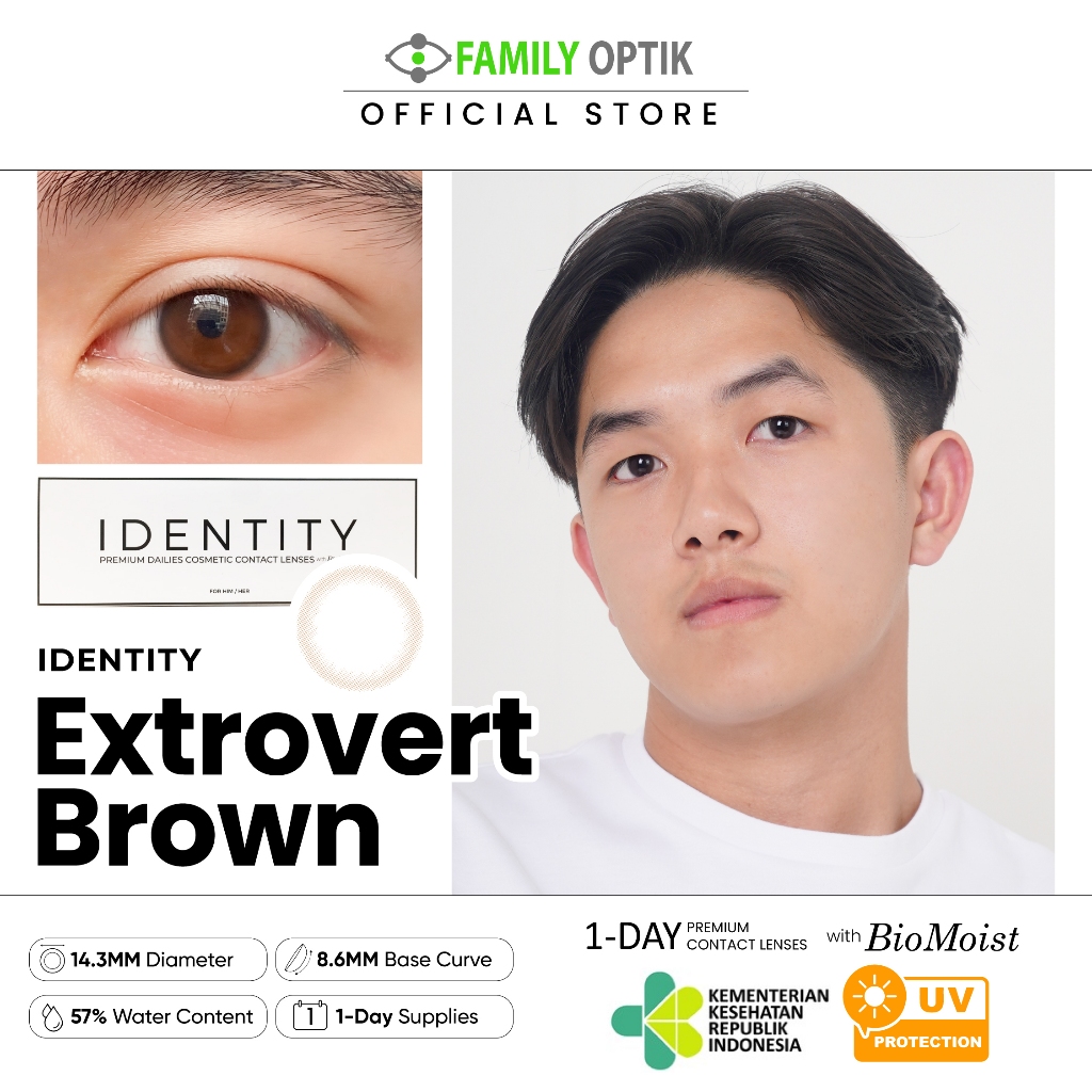 Jual Identity Extrovert Brown With Biomoist Softlens Natural Color ...