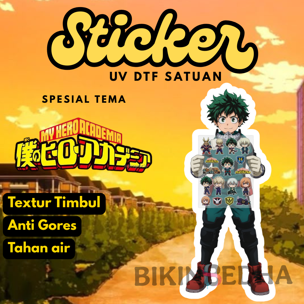Jual Sticker DTF UV MHA Deku Bakugo Todoroki - Hasil Timbul Premium ...