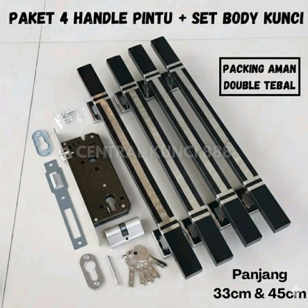 Jual Handle Pintu Set Body Kunci Tinggal Pasang Pintu Kupu Tarung Buka ...
