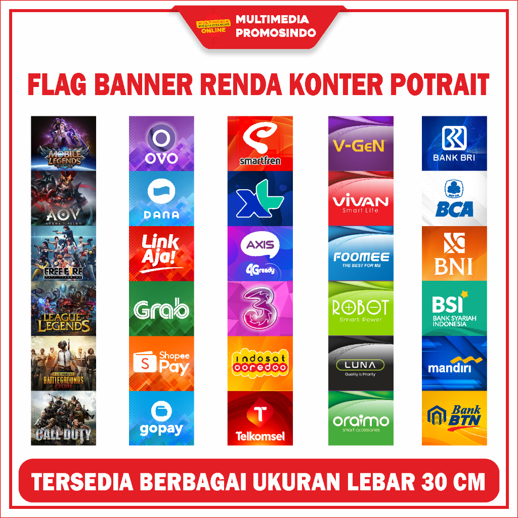 Jual Spanduk Banner Konter Portrait / Renda Portrait / Spanduk Operator ...