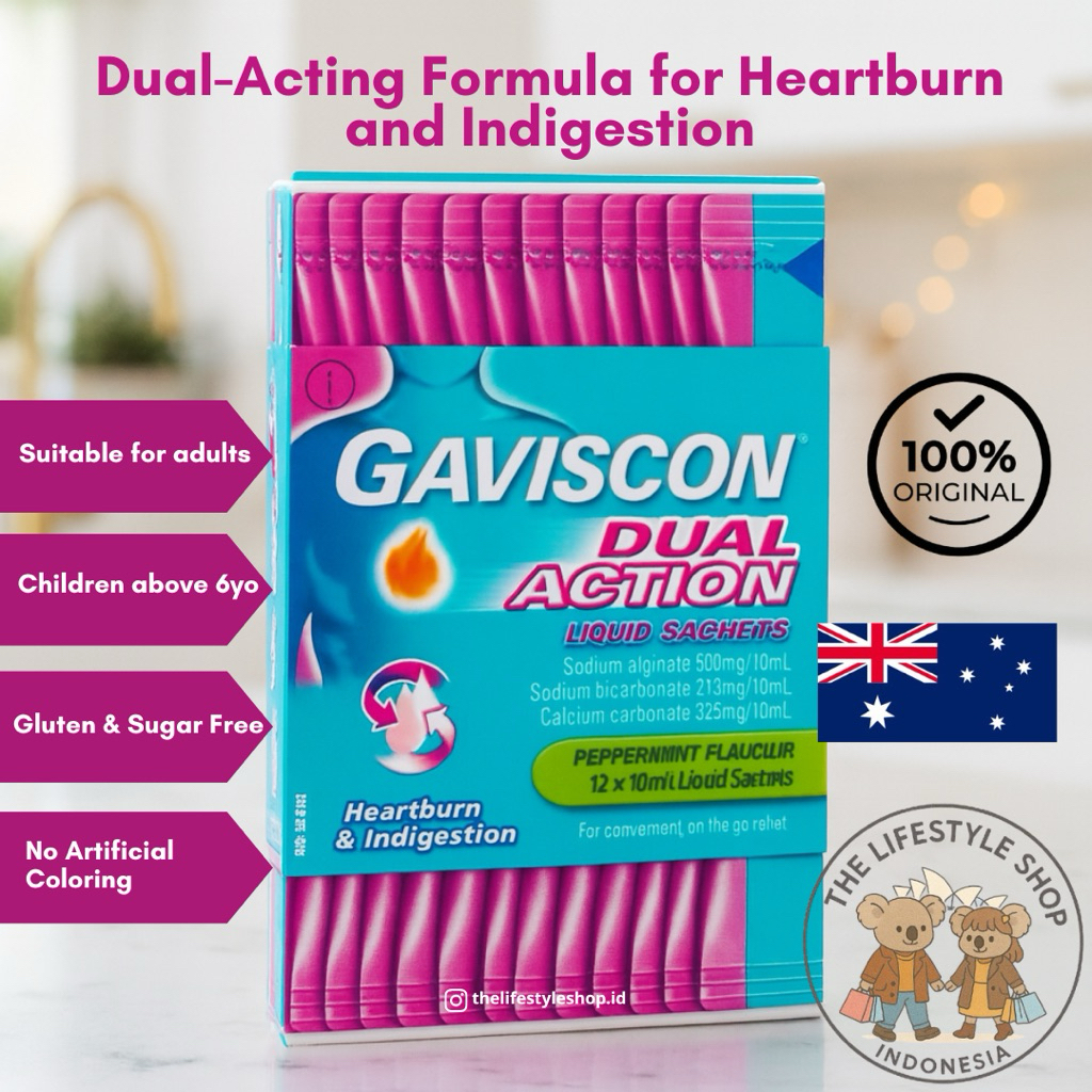 Jual Gaviscon Dual Action Heartburn Relief Liquid Sachet 12 pack ...