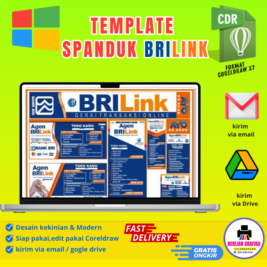 Jual Template Desain Spanduk AGEN BRILINK Siap edit format CorelDRAW X7 | Shopee Indonesia