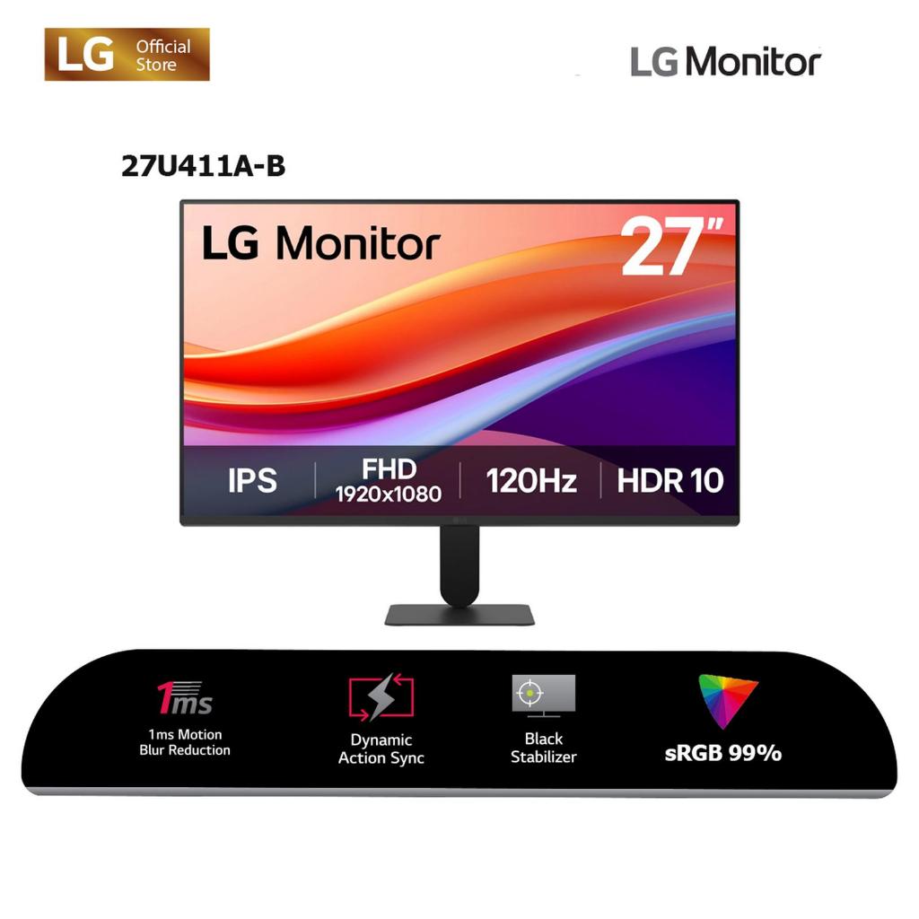 Jual Monitor 27 inch LG 27U411A-B FHD IPS 120Hz with 4 Side Borderless ...