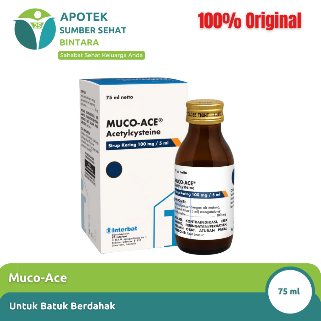 Jual Muco-Ace Sirup Kering– Obat Batuk Pengencer Dahak untuk Dewasa ...