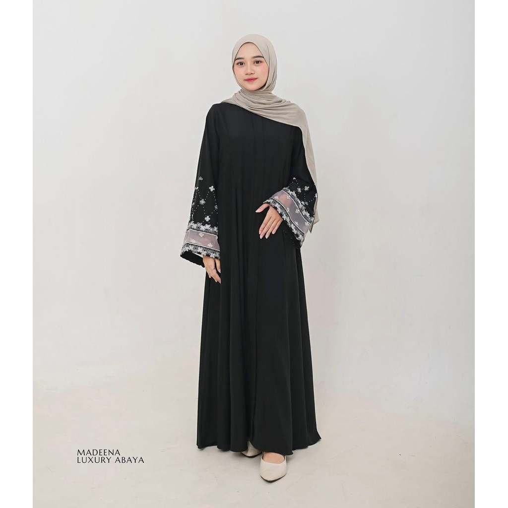 Jual Gamis Abaya Turkey Basic Bordir Coquette Bagian Tangan Bahan ...