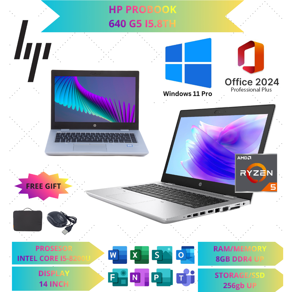 Jual HP PROBOOK 640 G5 core i5 gen 8 laptop 14 inch ram 8gb/256ssd ...