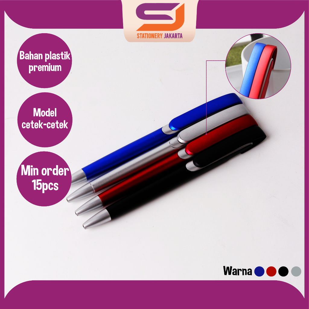 Jual Ballpoint Pena pulpen Clip Bolpen Klip Murah Souvenir Pernikahan ...