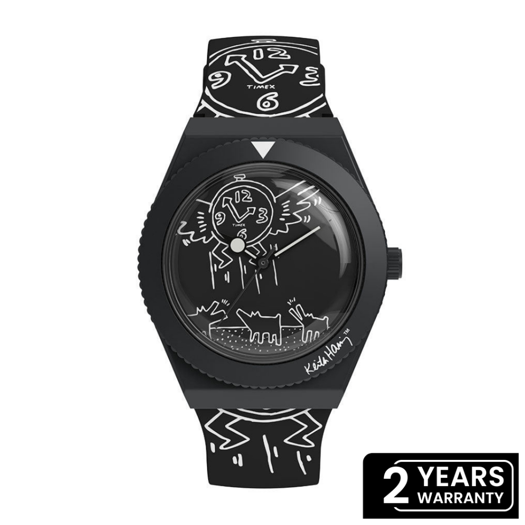 Jual Jam Tangan Pria Timex Q Reissue x Keith Haring Black Dial Silicone ...
