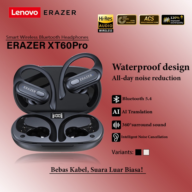 Jual Lenovo thinkplus XT60 Wireless Bluetooth Sport Earphones ...