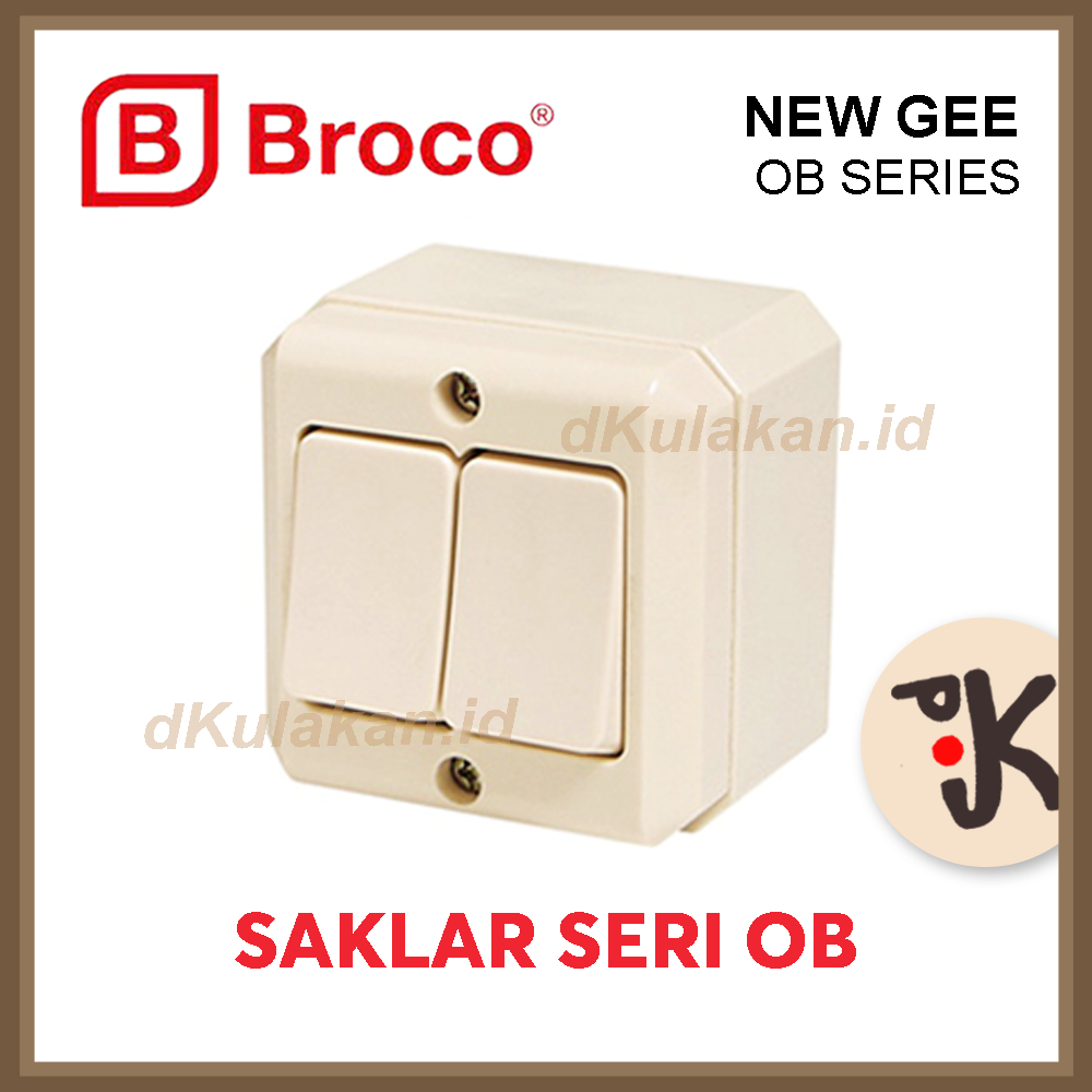 Jual BROCO New Gee 16220 Saklar Seri OB Outbow Double Switch Cream SNI ...