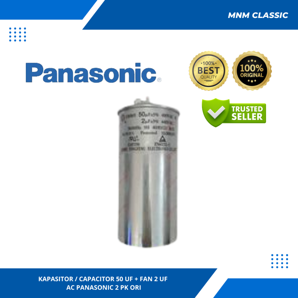 Jual Kapasitor / Capacitor 50 uf + Fan 2 uf AC Panasonic 2 PK ORI ...