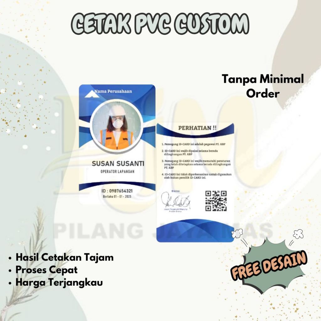 Jual ID Card PVC Custom Full Color — Cetak Cepat, Hasil Premium ...