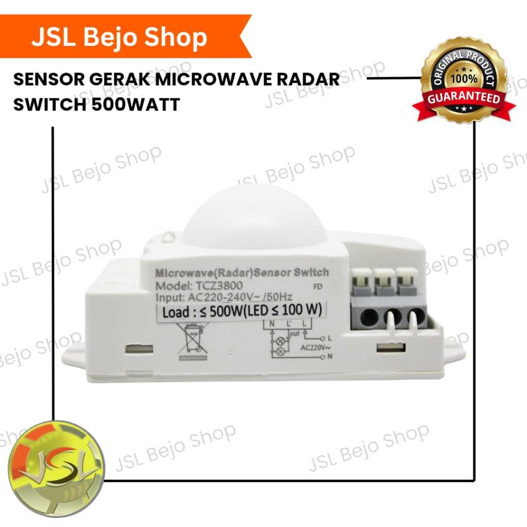 Jual Sensor Gerak Microwave Radar 360° Lampu Otomatis Radar 5.8GHz 500W ...