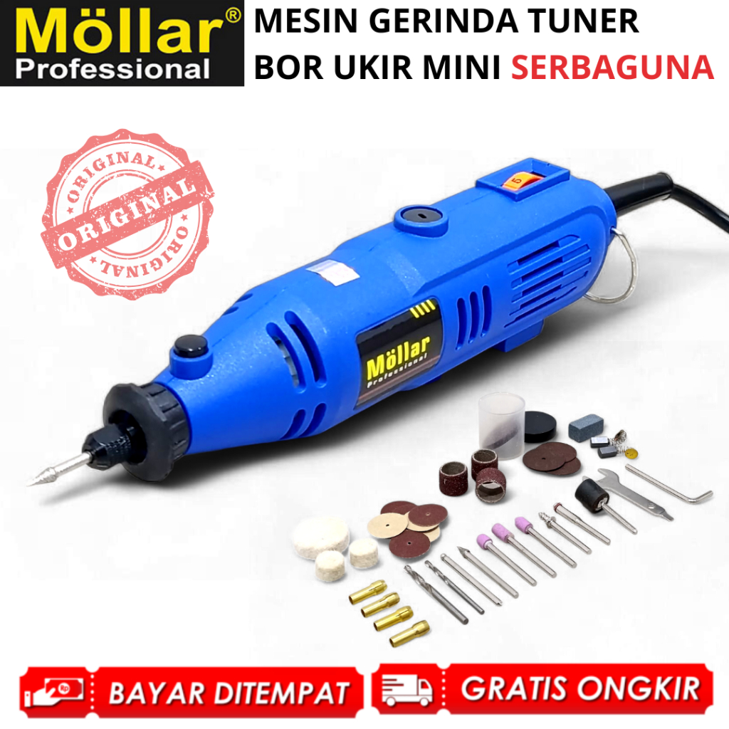Jual MOLLAR Mesin Mini Grinder Bor Alat Ukir Grafir Set 40 Pcs Gerinda ...