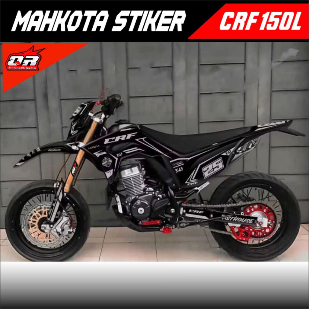 Jual decal silver abu hitam stiker crf 150L full body desain custom ...