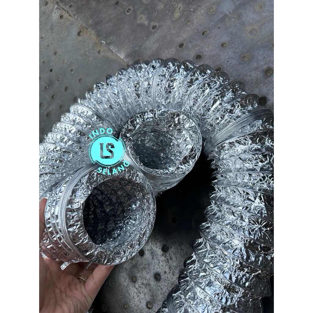 Jual SELANG ALUMINIUM 5 METER DUCTING FLEXIBLE HOSE DUCT EXHAUST PIPA ...