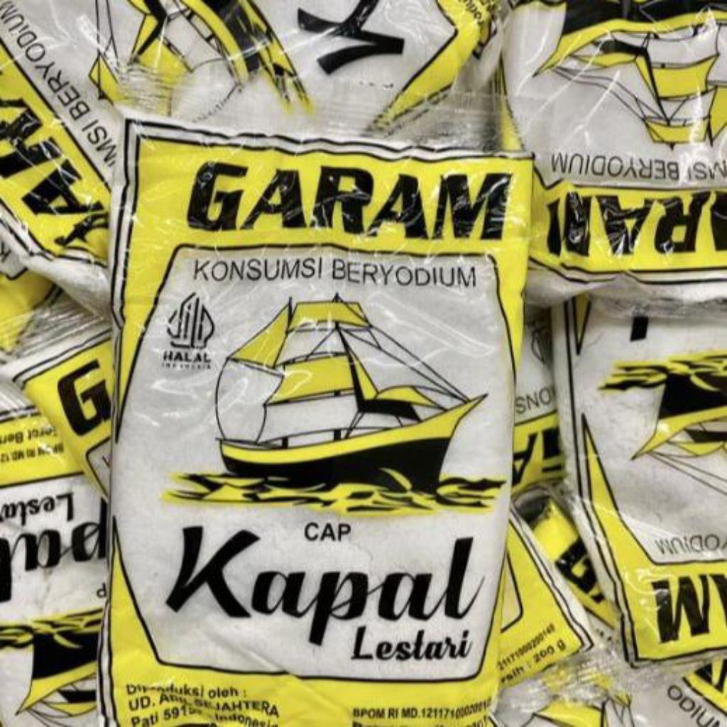 Jual paket grosir 20pcs garam halus/masak/dapur 200gr cap kapal lestari ...