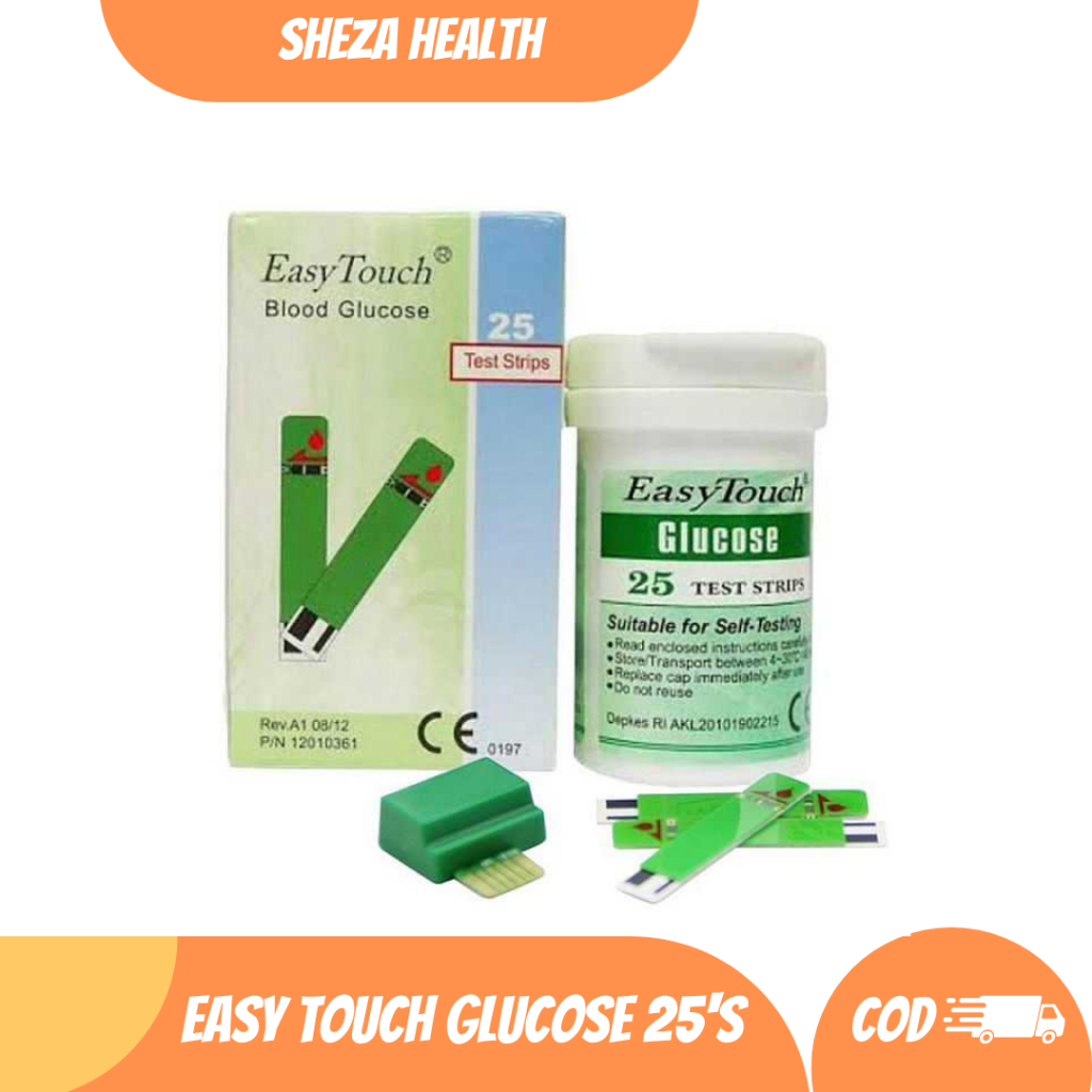 Jual Easy Touch Blood Glucose Test Strip 25's | alat pengukur gula ...