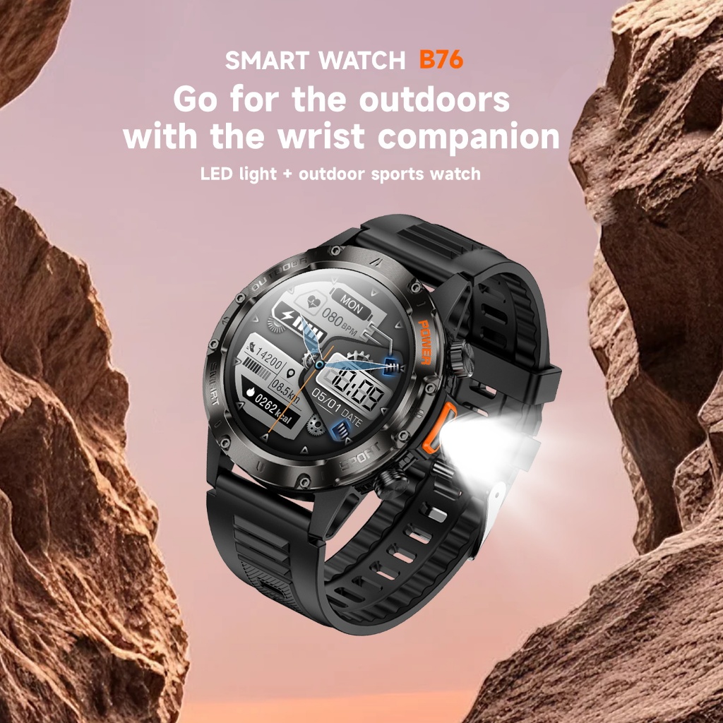 Jual SKMEI smartwatch B76 ip68 Tahan Air Jam tangan Pintar 1.46 inci touch screen LED FLASHLIGHT ...