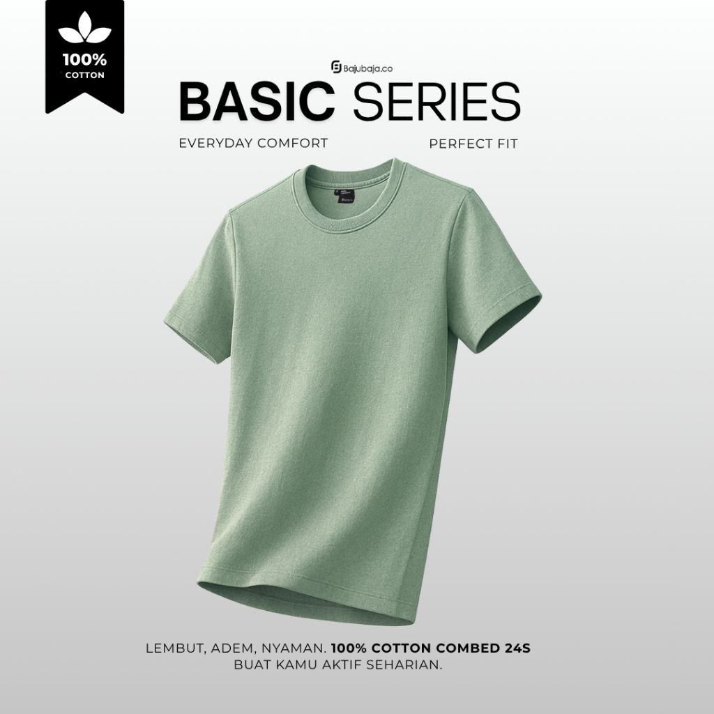 Jual Bajubaja Basic Tshirt Sea Weed Perfect Fit 100% Cotton Combat 24s ...