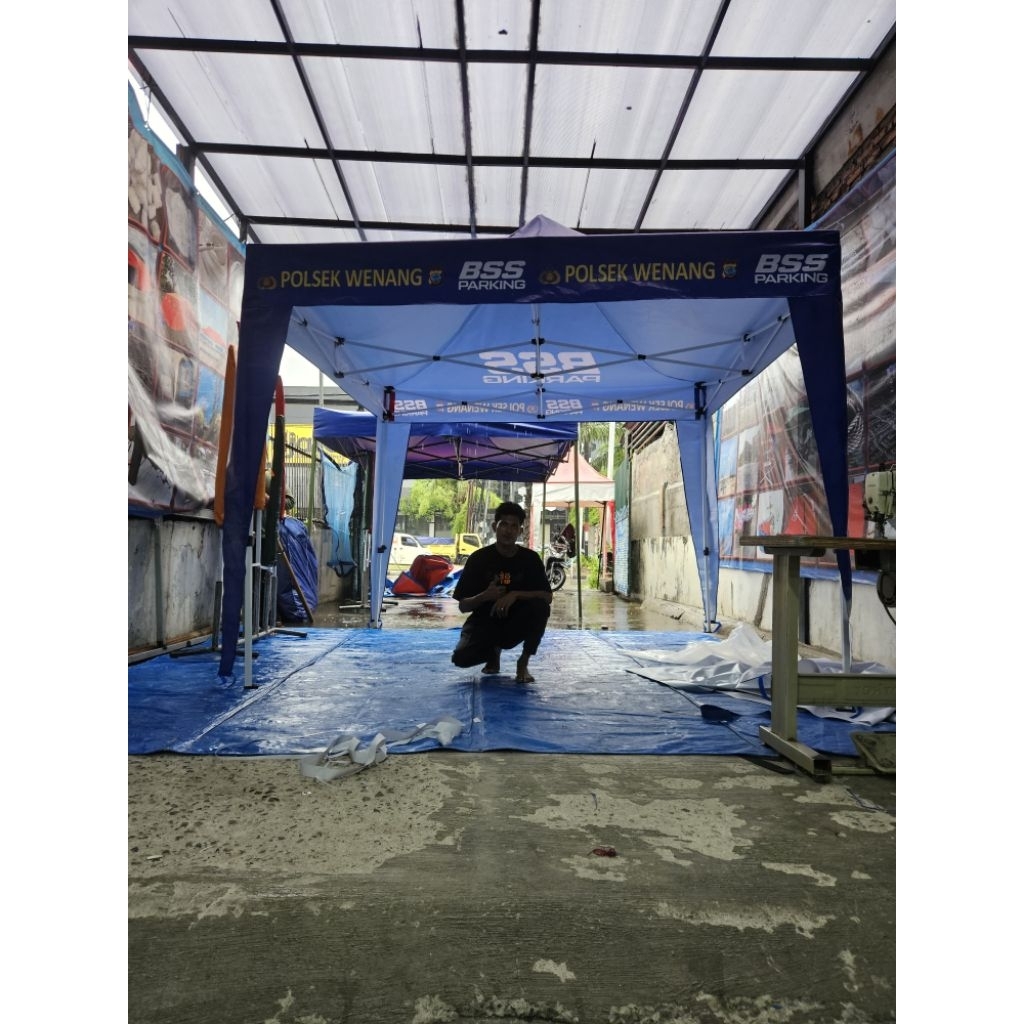 Jual Tenda Premium besi 1.2 ukuran 3x3 costum prin logo bahan flexi 410 ...