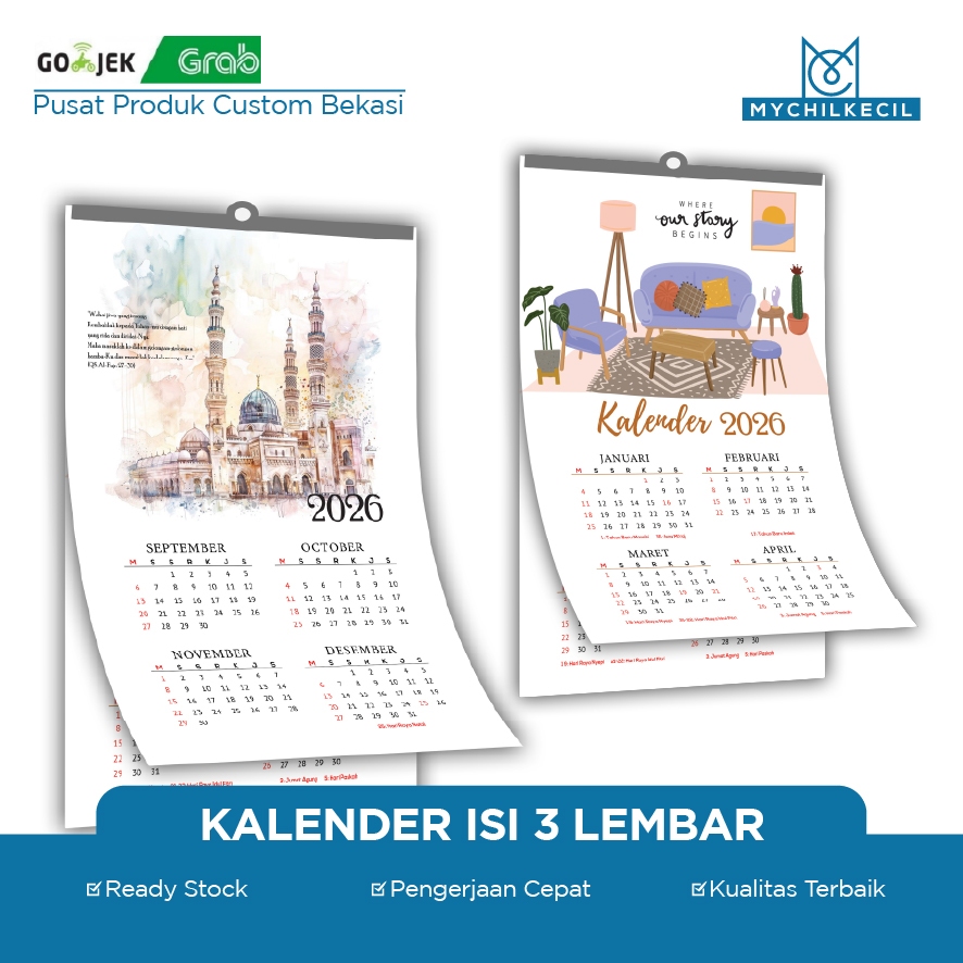 Jual KALENDER DINDING 3 LEMBAR / KALENDER DINDING / KALENDER GANTUNG ...