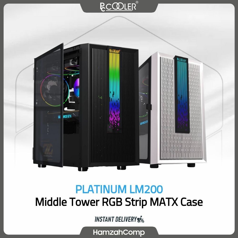 Jual PCCooler Platinum LM200 Black White | Casing CPU Komputer Gaming ...