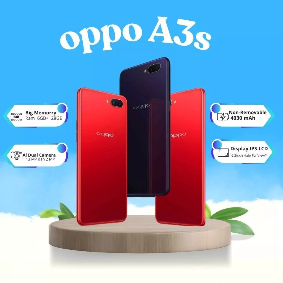 Jual Handphone A3S Asli Ori Android RAM 6GB + 12GB HP Fullset Kualitas ...