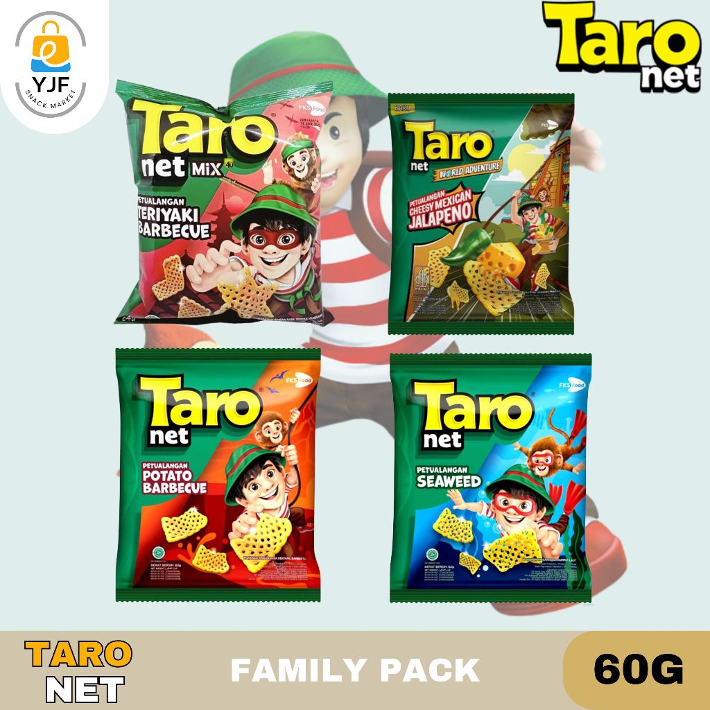 Jual Taro Net Snack 60-62g / Taronet / Snack Kentang / Rasa BBQ ...