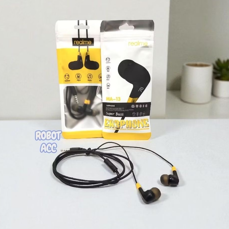Jual HEADSET REALME MA-13 SUPER BASS STEREO HANDSFREE HF REALME MA13 ...