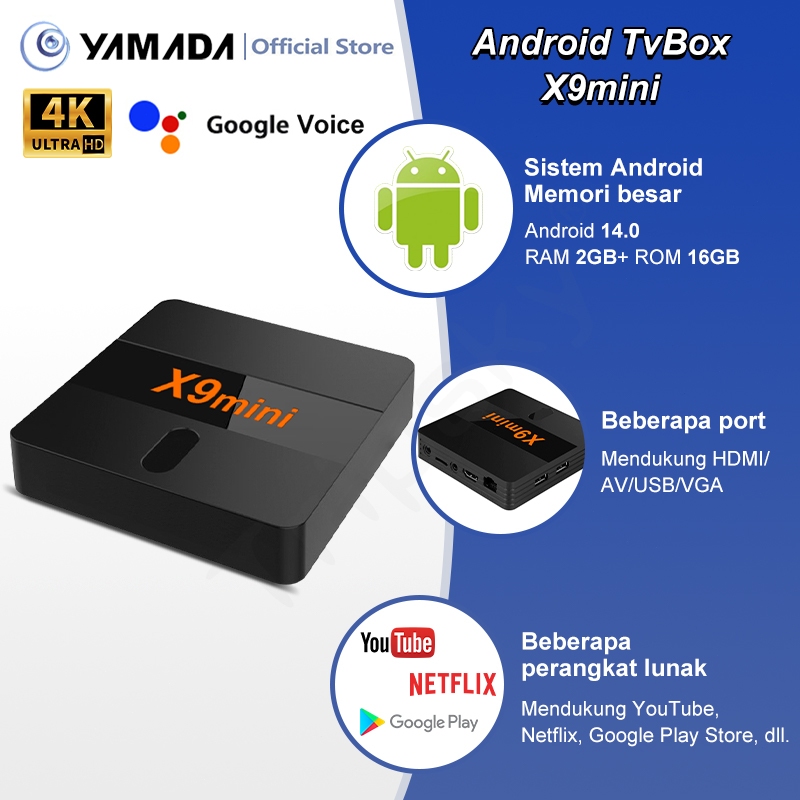 Jual Android Tv Box X9mini Smart tv box Android14 4GB Ram 32GB Rom WiFi ...