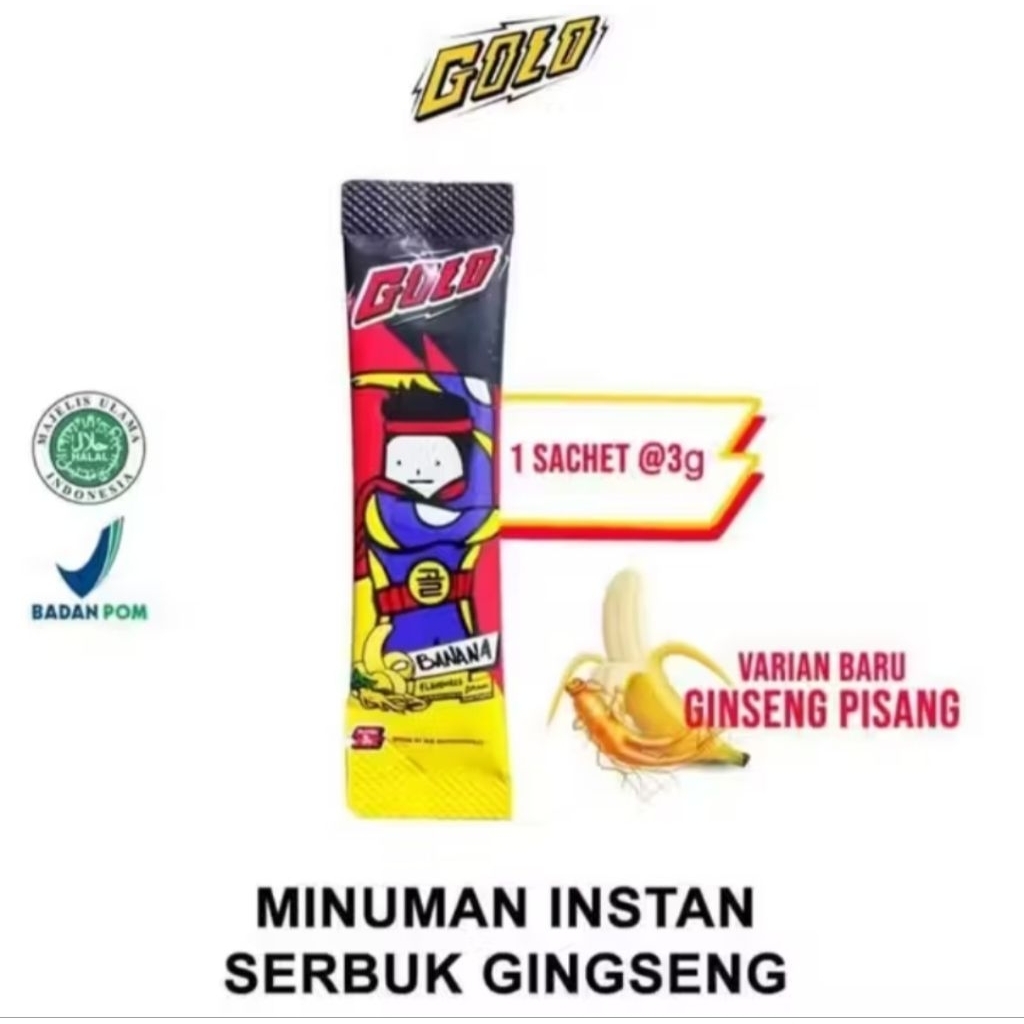 Jual GOLO Ginseng Suplemen Vitalitas Pria 3gr Sachet | Shopee Indonesia
