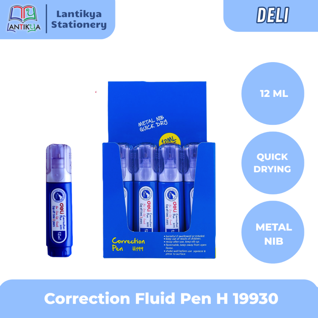 Jual Deli Correction Fluid Pen Tipe X 12ML /Tipe X Cair H 19930 ...