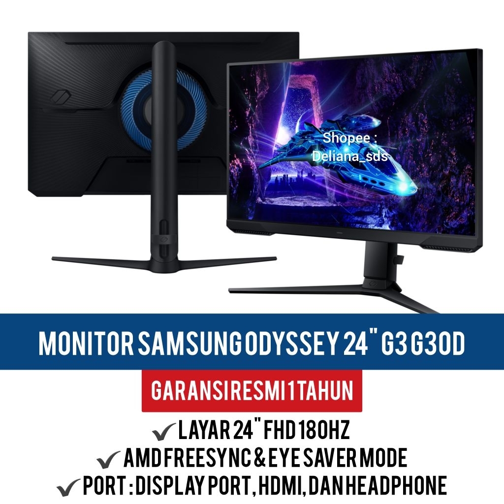 Jual Monitor Gaming Samsung 24" FHD 180Hz Garansi Resmi 1 Tahun Monitor ...