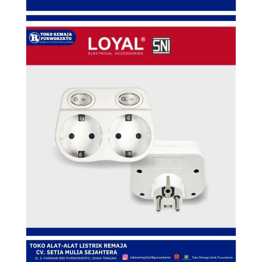 Jual STEKER SK TUSUK SWITCH MASING - MASING 2 Lubang | 3 Lubang LOYAL ...