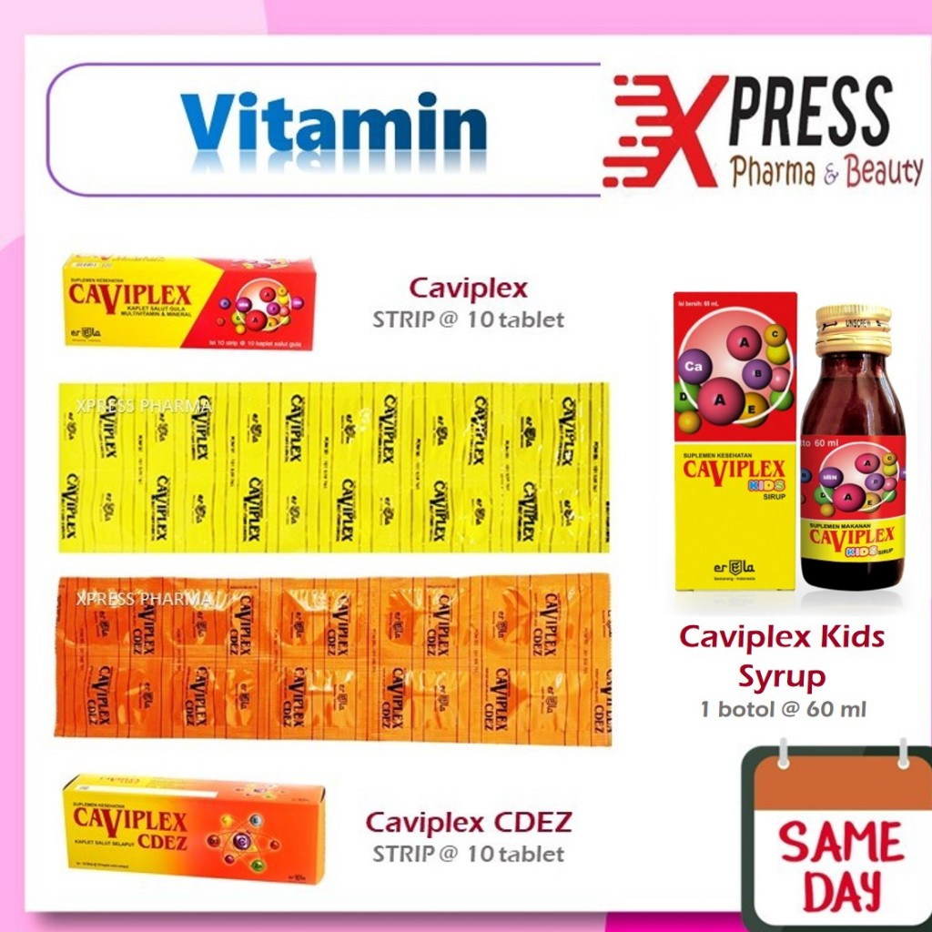 Jual XPRESS ! STRIP / SIRUP CAVIPLEX 1 strip isi 10 tablet multi ...