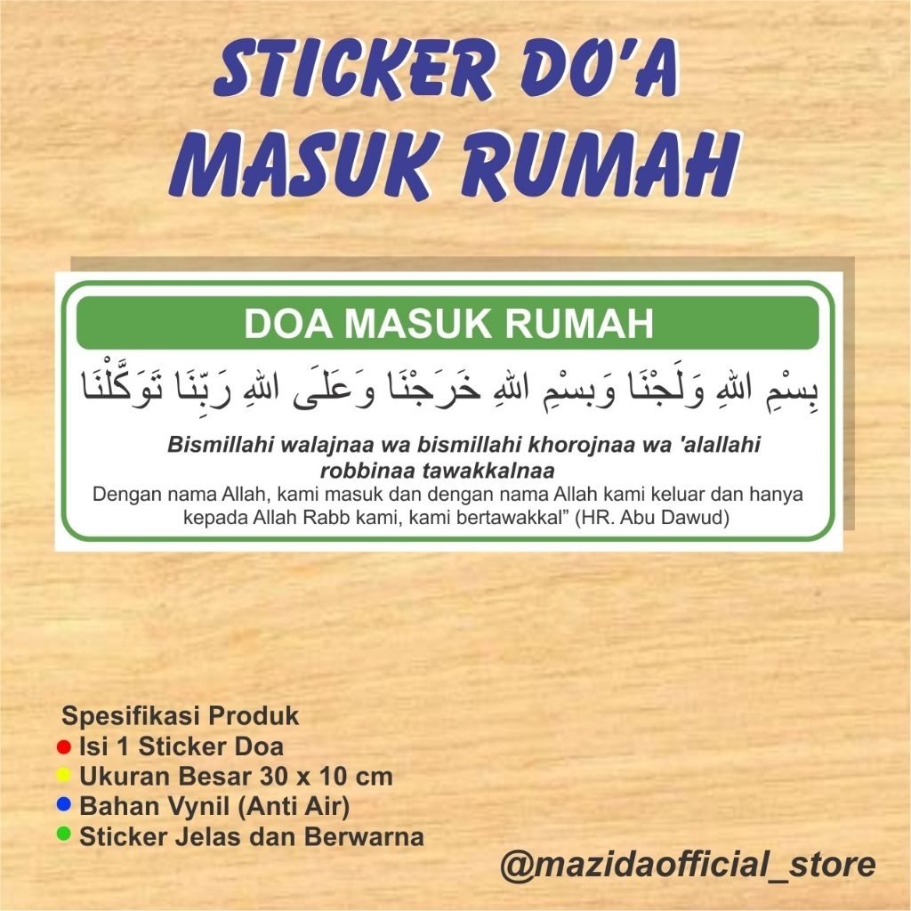Jual Sticker Besar Doa Masuk Rumah Anti Air | Shopee Indonesia