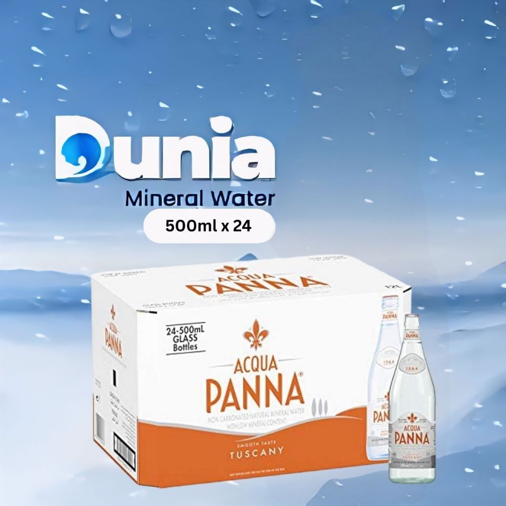 Jual Acqua Panna Natural Mineral Water 500ml [ Dus isi 24 Botol Kaca ...