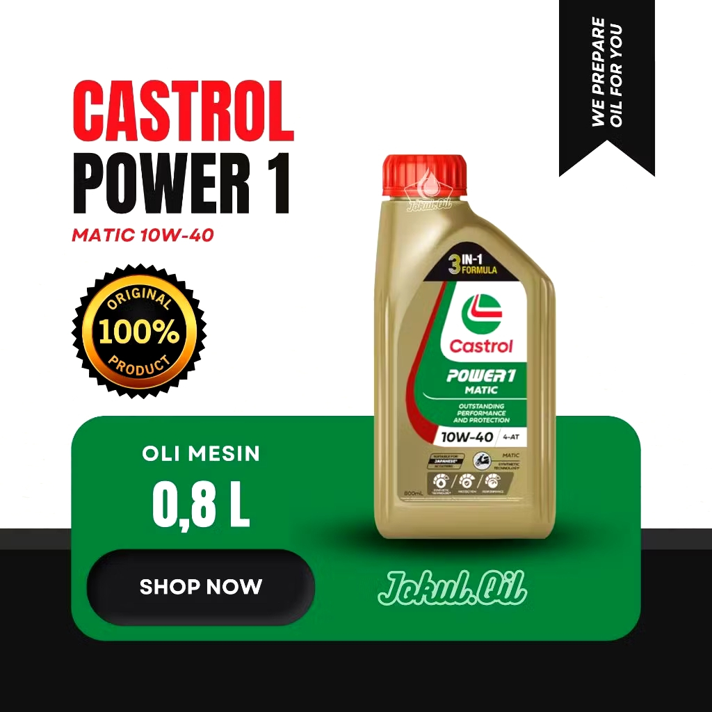 Jual Oli Castrol Power 1 Matic 10W-40 1L original | Shopee Indonesia