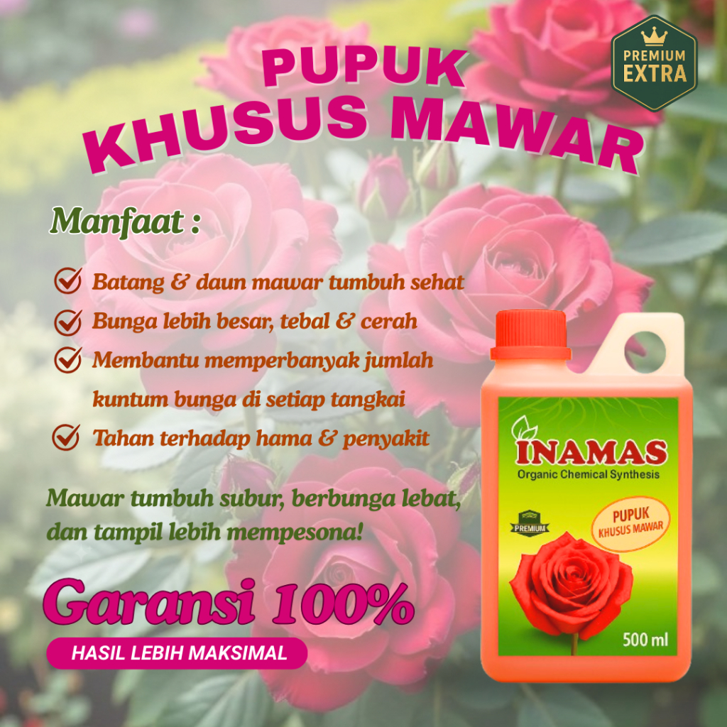 Jual Pupuk Cair Khusus Mawar 500 ml – Nutrisi Lengkap Untuk Daun Hijau ...