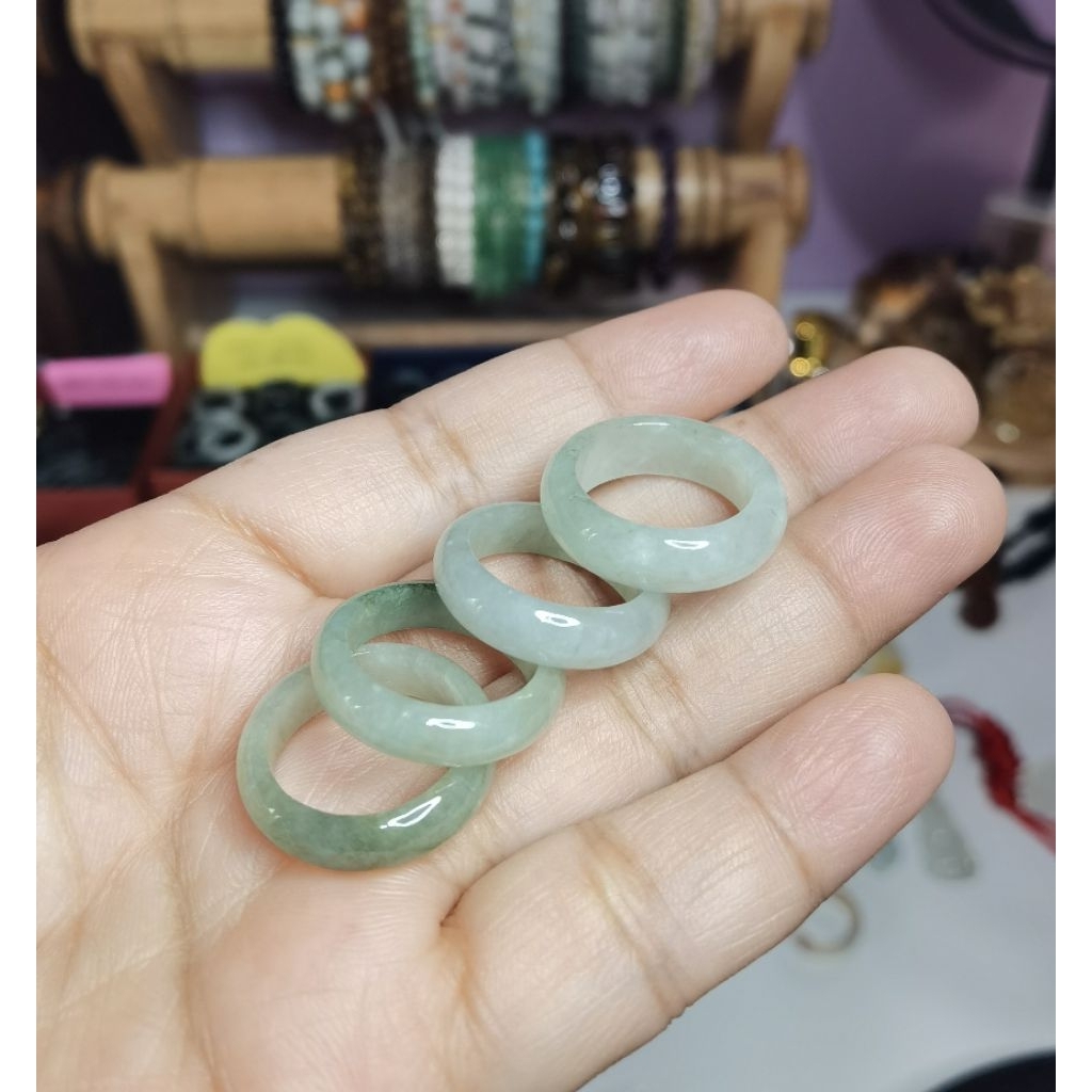 Jual 17mm - 20mm Burma Icy Light Green Ring Jadeite Jade Type A ...
