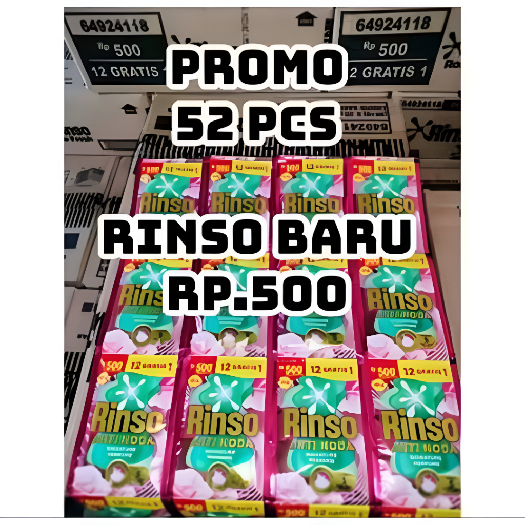 Jual RINSO CAIR SACHET KEMASAN 500 ISI 52 20ML | Shopee Indonesia