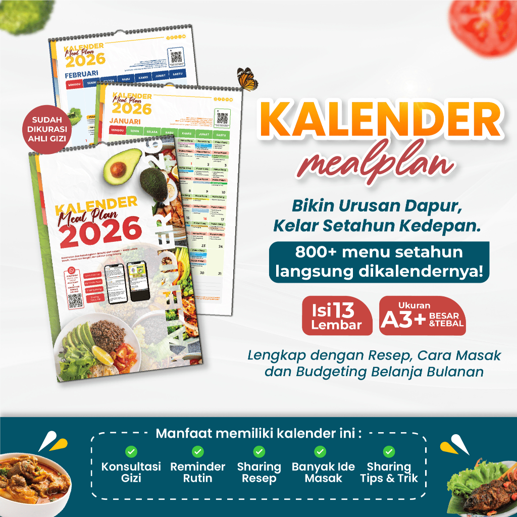 Jual Kalender Meal Plan 2026 Resep Menu Harian Budgeting Lengkap A3 ...